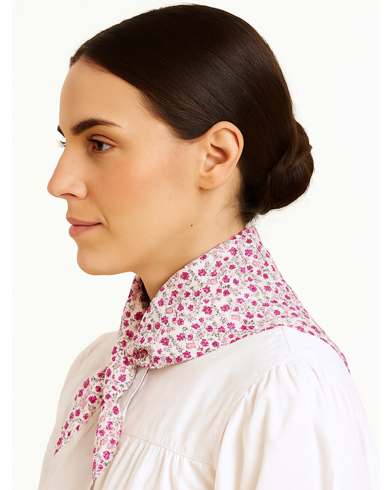 Pañuelo Casera Flores Moradas y Rosas - Zapi Neska Euskal Jantziak